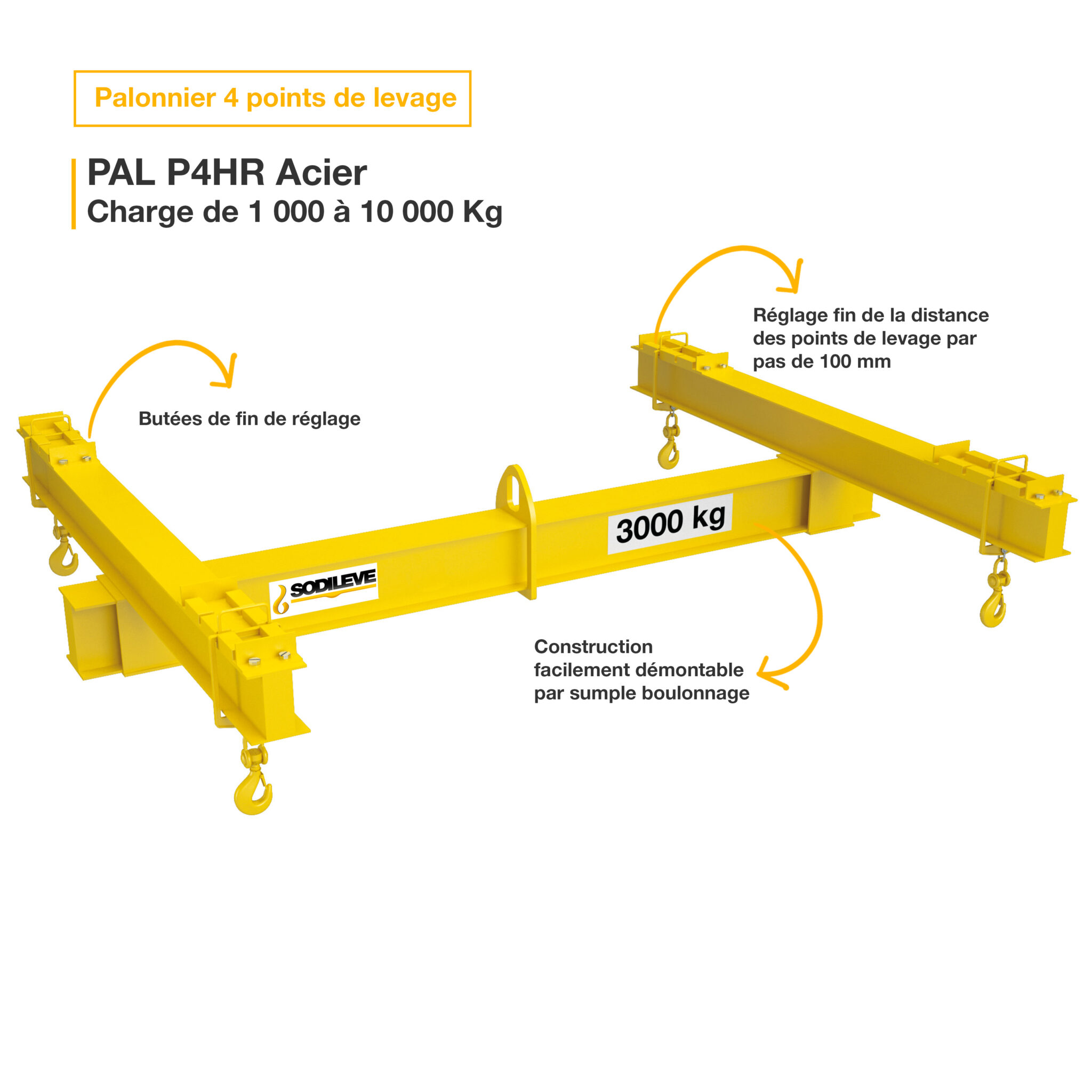 Palonnier de levage | Acier, Aluminium | SODILEVE