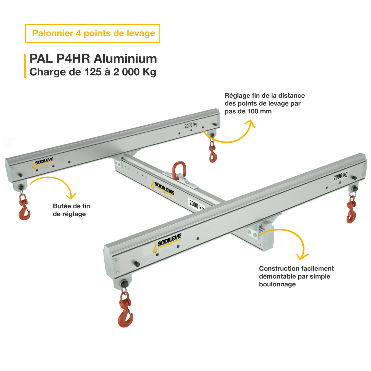 Palonnier de levage | Acier, Aluminium | SODILEVE